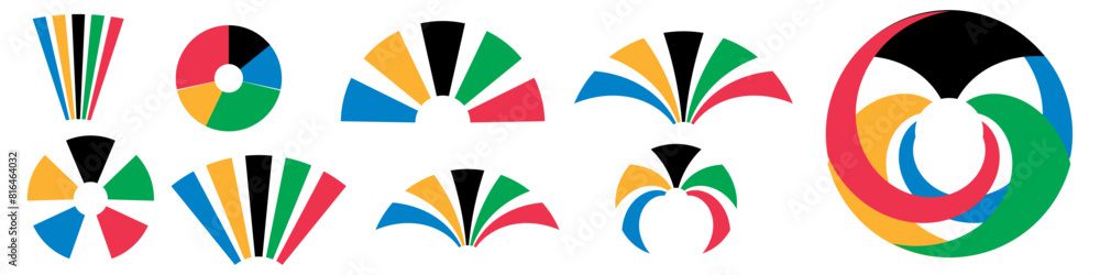 set of olympics round design elements. Bright multi-colored circles ...