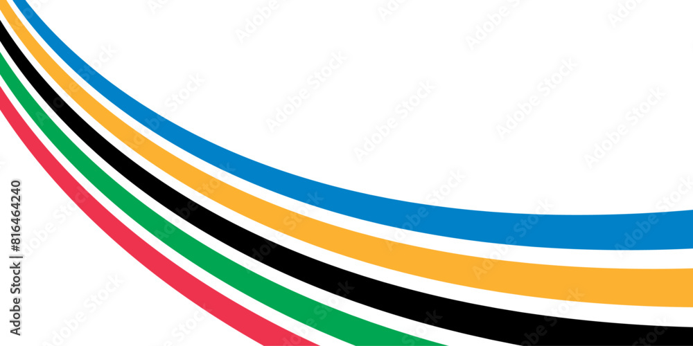 Abstract wavy stripes of Olympic games colors. vector illustration ...