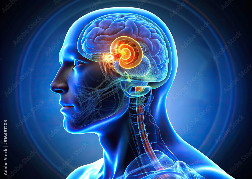 A 3D showcasing the hypothalamus as a vital component of the brain ...
