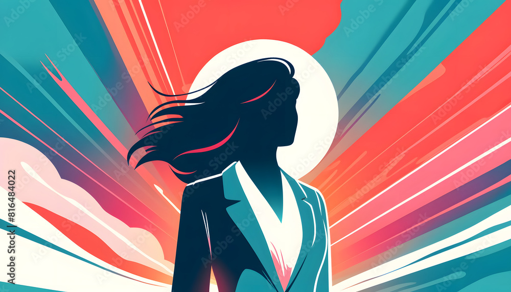 Women empowerment determination confidence freedom, illustration vector ...