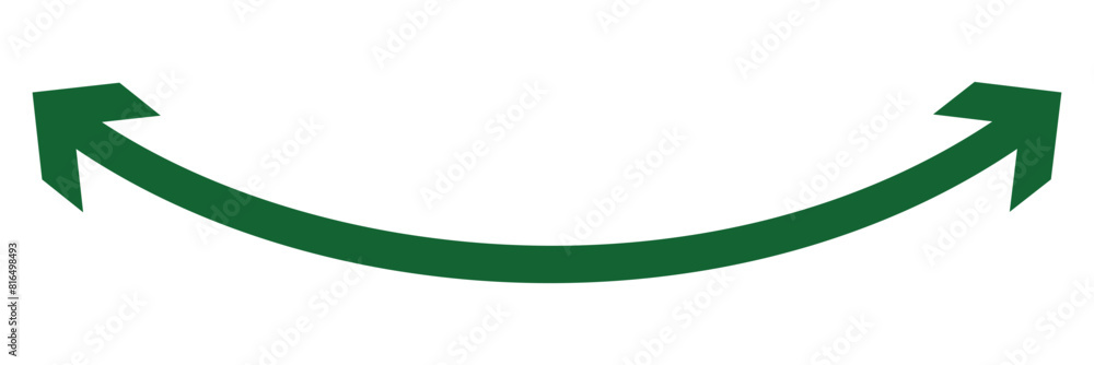 Dual semi circle arrow. Green arrow two headed arrow. Vector ...