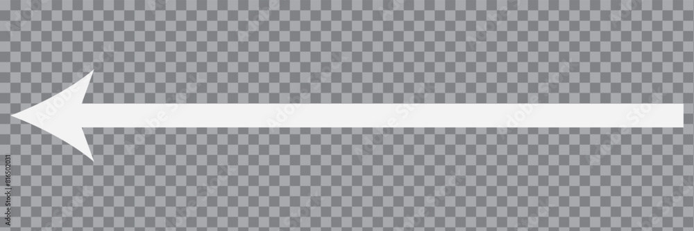 Straight long arrow vector icon. White long horizontal arrow. Contour ...