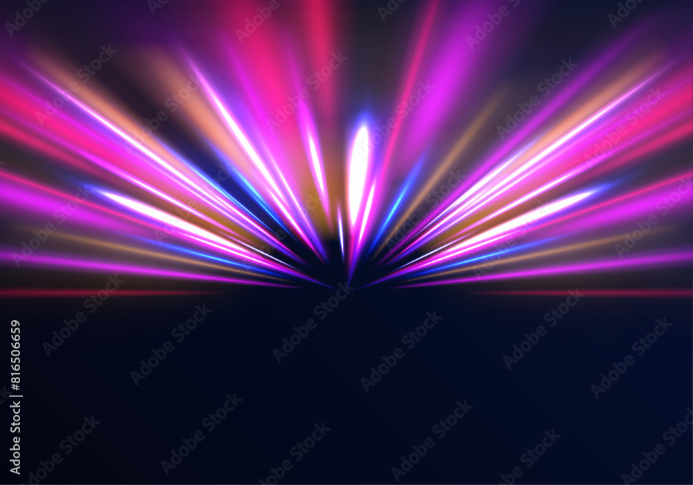 Light trail wave, fire path trace line, car lights, optic fiber and ...