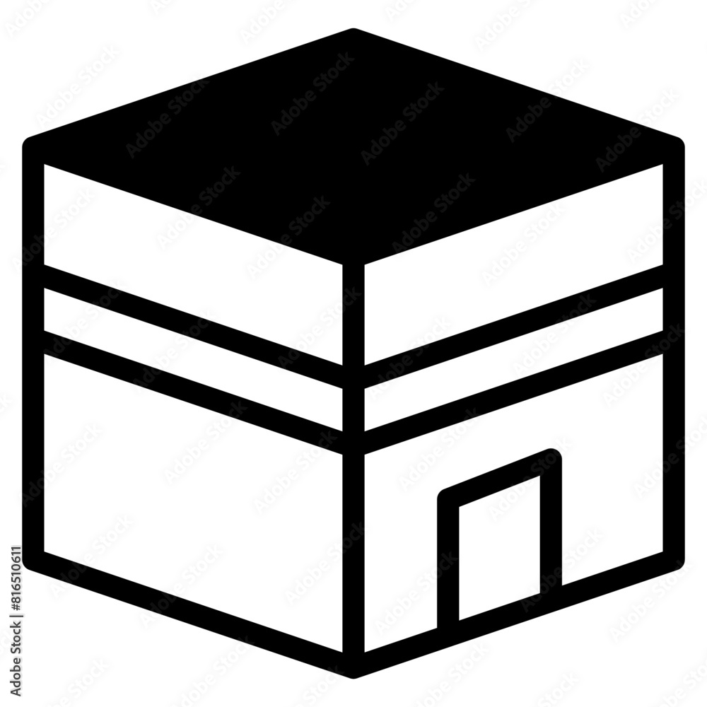 kaabah icon design, mecca ka'bah. vector illustration for islamic event ...