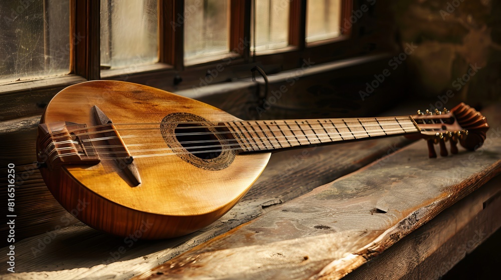Lute is a plucked string instrument with a rounded back and a fretted ...