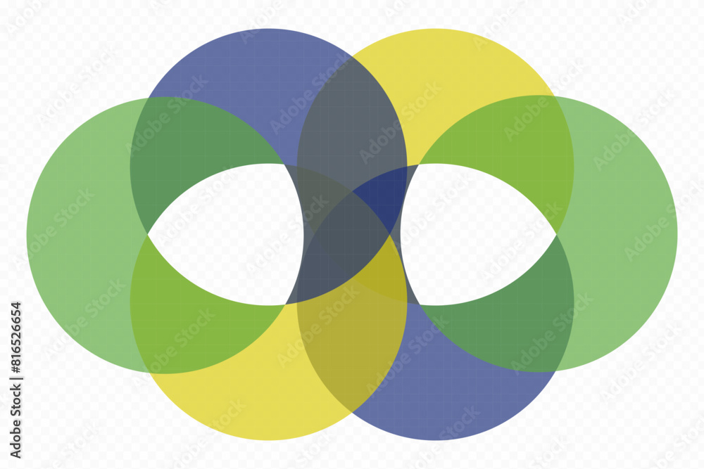 overlapping circles. Venn diagram infographics for three circle design ...