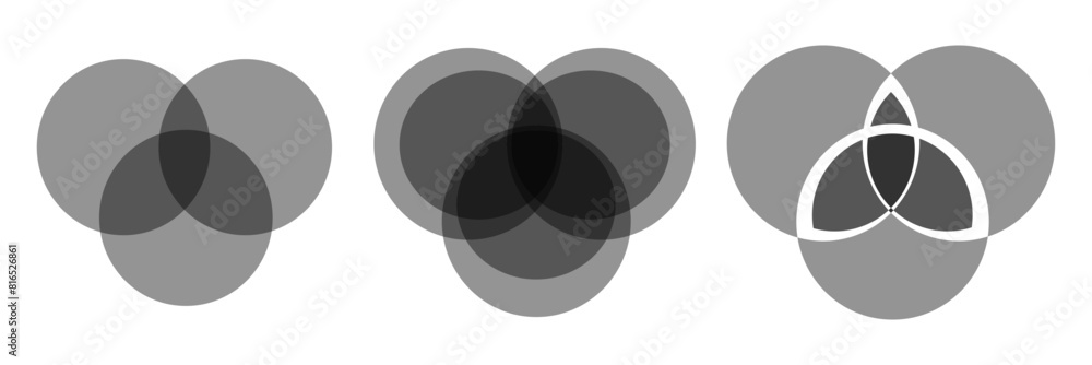Vetor de overlapping circles. Venn diagram infographics for three ...