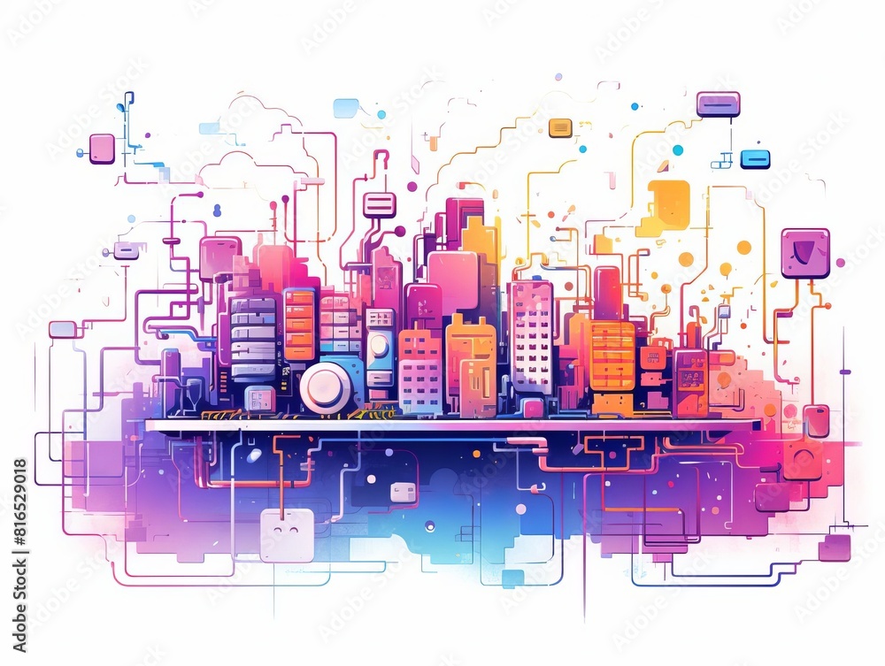 Micro bit projects flat design side view student experiments theme ...