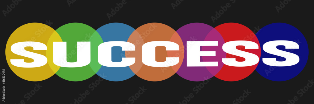 success letter overlapping circles. Venn diagram infographics for three ...