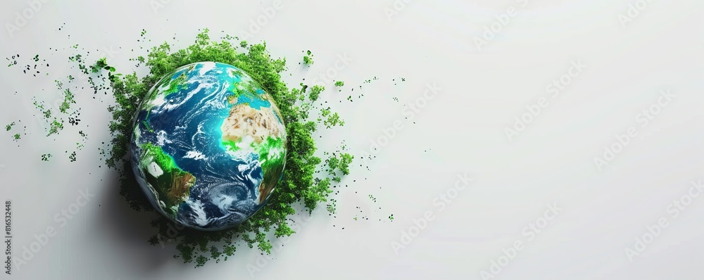 Earth day concept on white background, World environment day. Stock ...