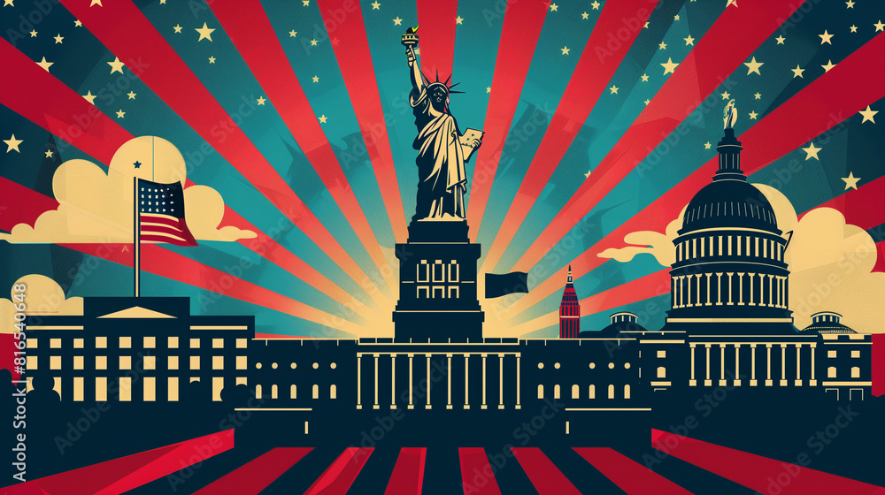 A vintage-inspired poster design featuring retro typography and ...