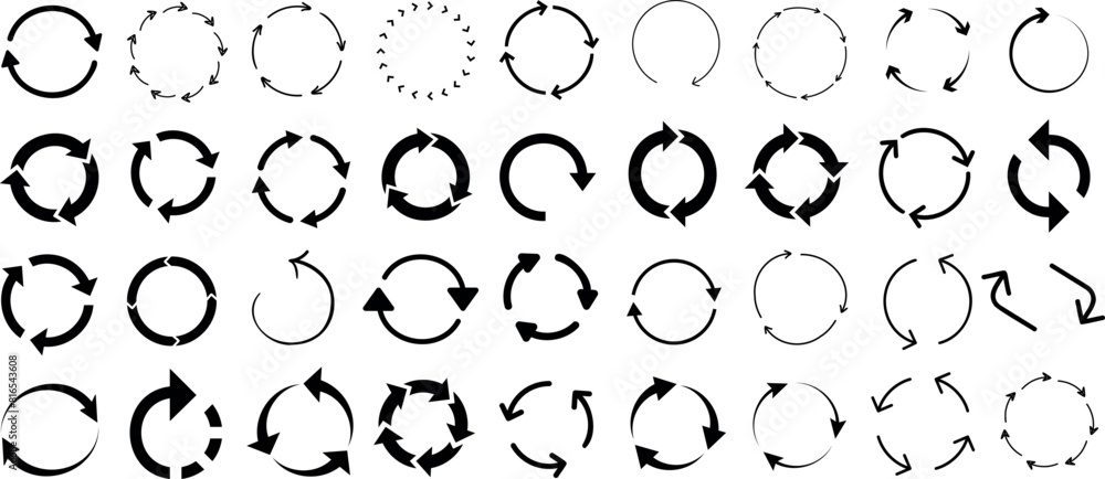 circular arrow icons, cycle arrow representing refresh, update, and circular motion. Perfect ...