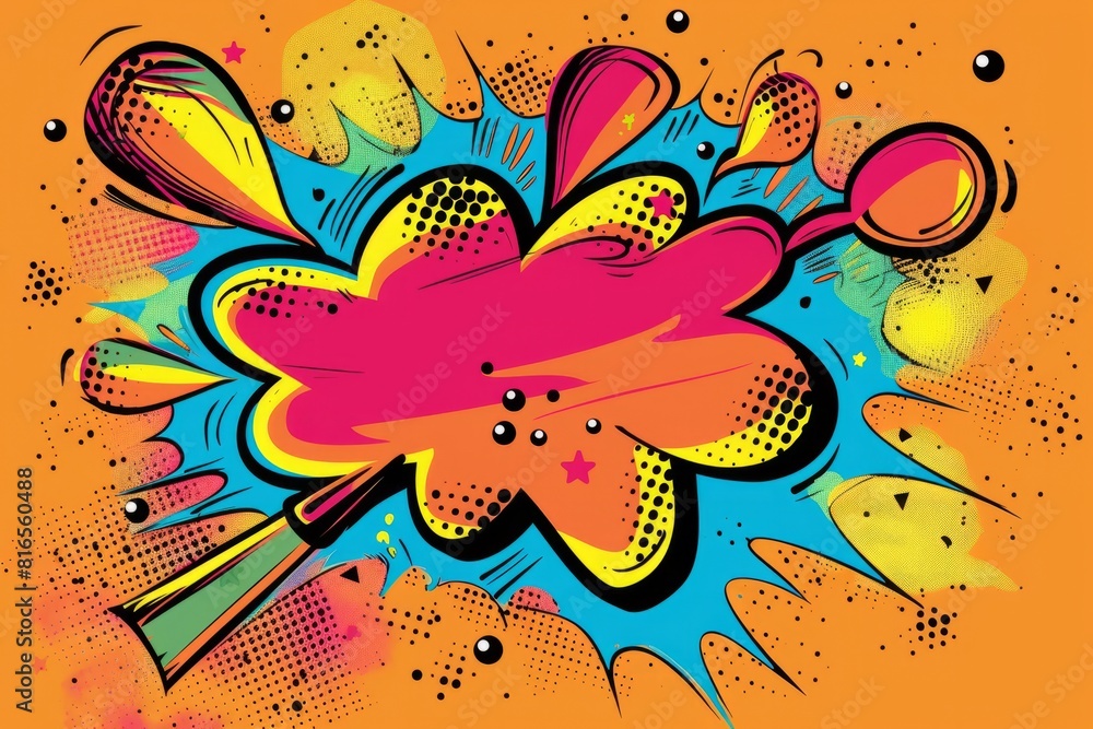 Cartoon cute doodles of a pop art-style speech bubble filled with ...