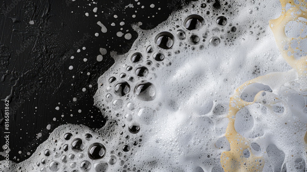 Isolated soap foam and lather on black background with clipping path ...