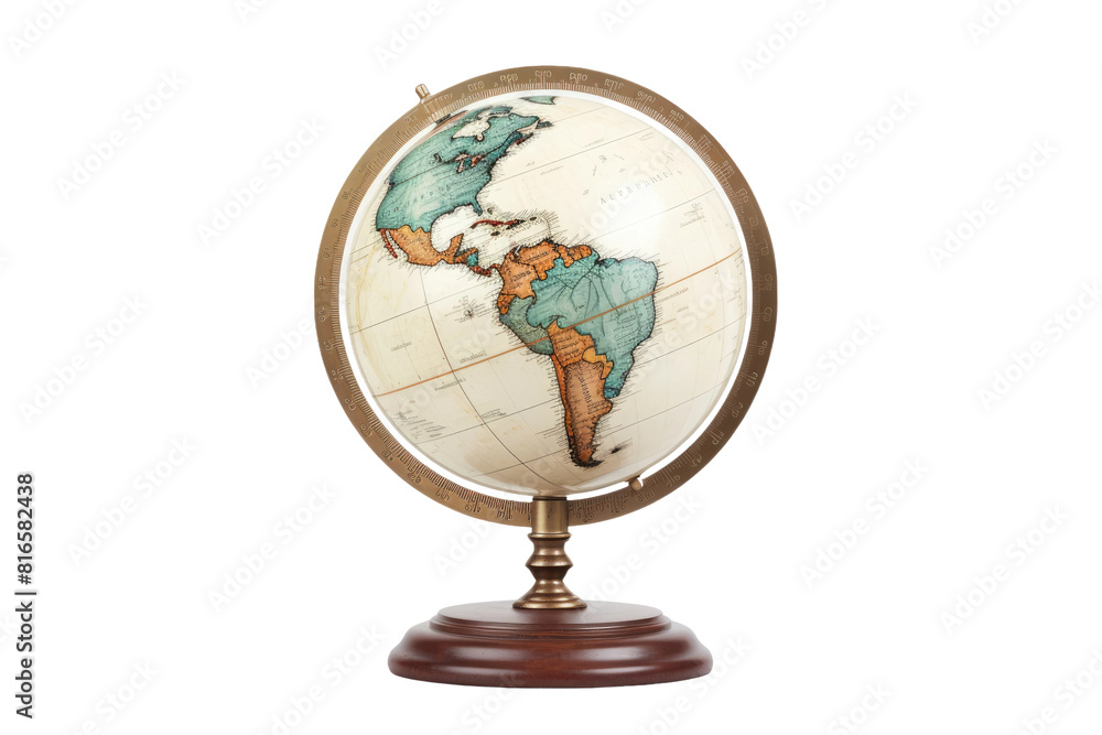 Miniature Earth on an Elegant Wooden Pedestal on White or PNG ...