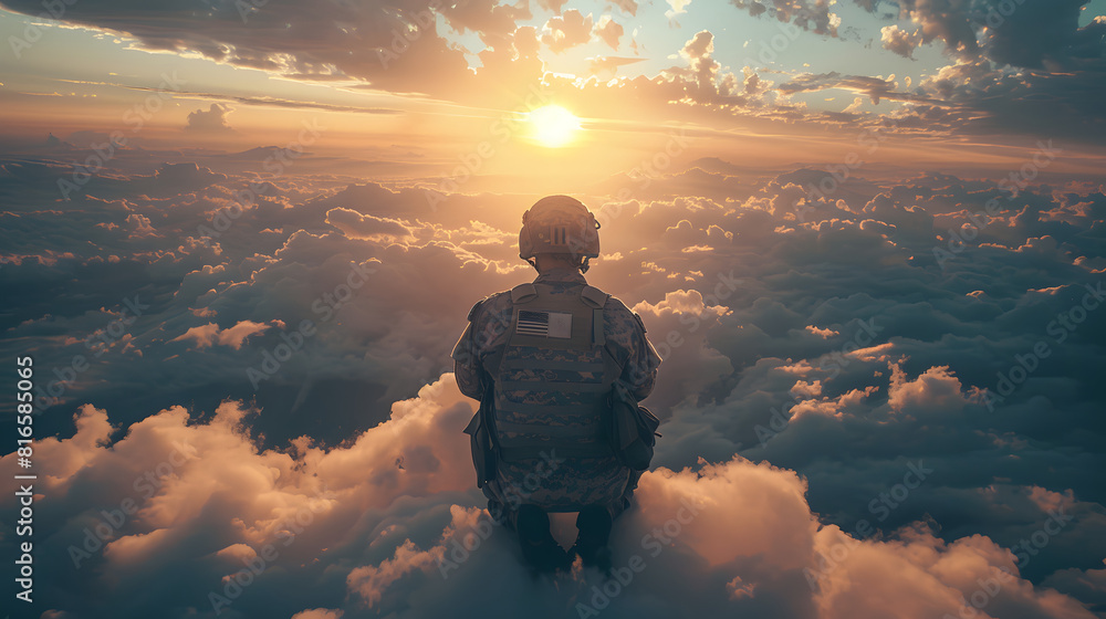 Memorial Day, honoring the fallen soldiers around the world, Angel in u ...