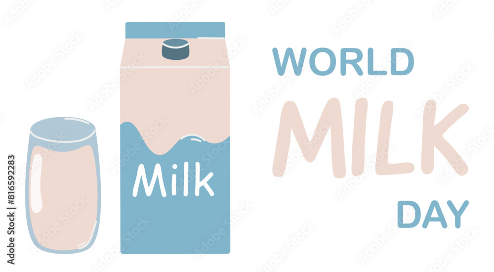 World milk day poster, world milk day june 1st, Vector Illustration ...
