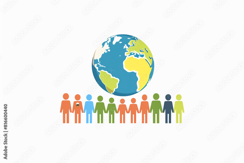 "World Population Day theme in flat design, showcasing people icons and ...