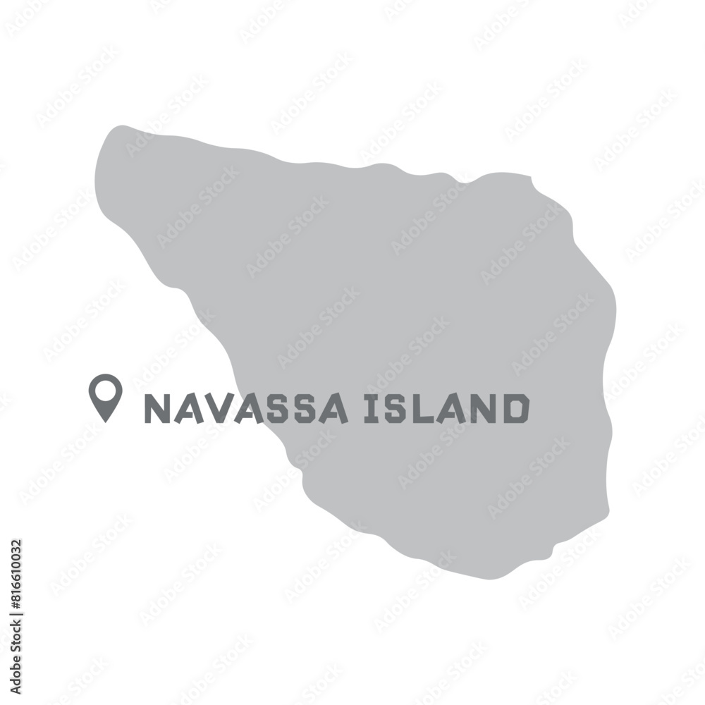 Navassa island vector map illustration, country map silhouette with ...