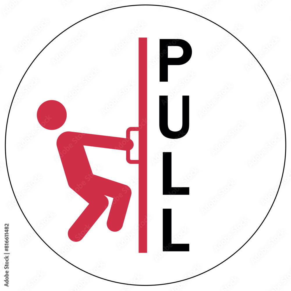 Push and pull door sign Stock Vector | Adobe Stock