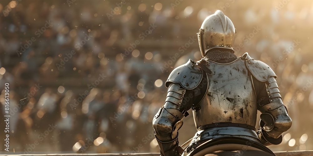 Knight getting ready for jousting match in medieval times. Concept ...
