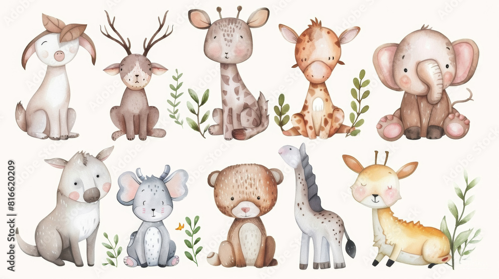 Whimsical and cute animals adorable and imaginative animal characters ...