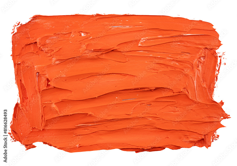 red oil paint, textured grunge graphic element depicting a spill ...