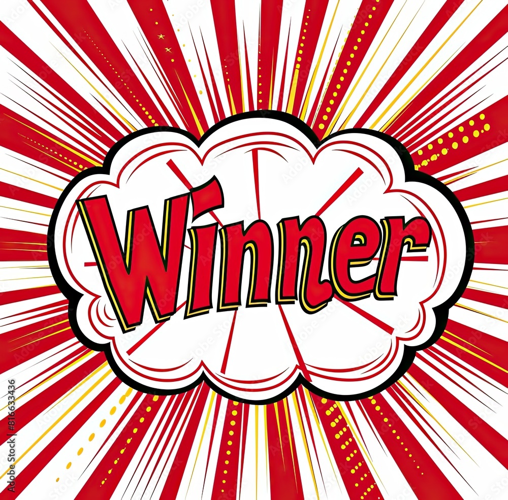 comic abstract pop art winner background with thunder illustration. AI ...