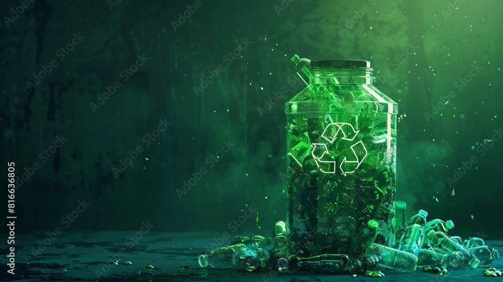 Banner for the main page of the site about waste recycle with in green ...