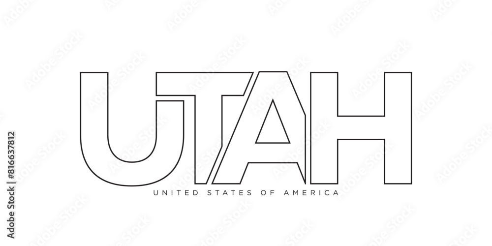 Utah, USA typography slogan design. America logo with graphic city ...