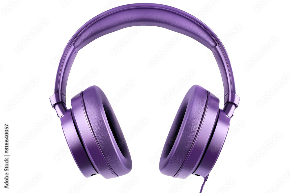 High-resolution mockup of a purple headphone with a detachable cable ...