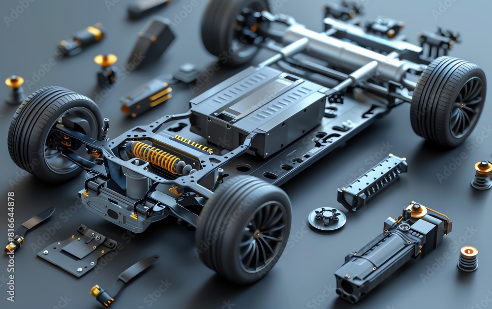 Streamlined electric vehicle chassis with advanced battery layout ...