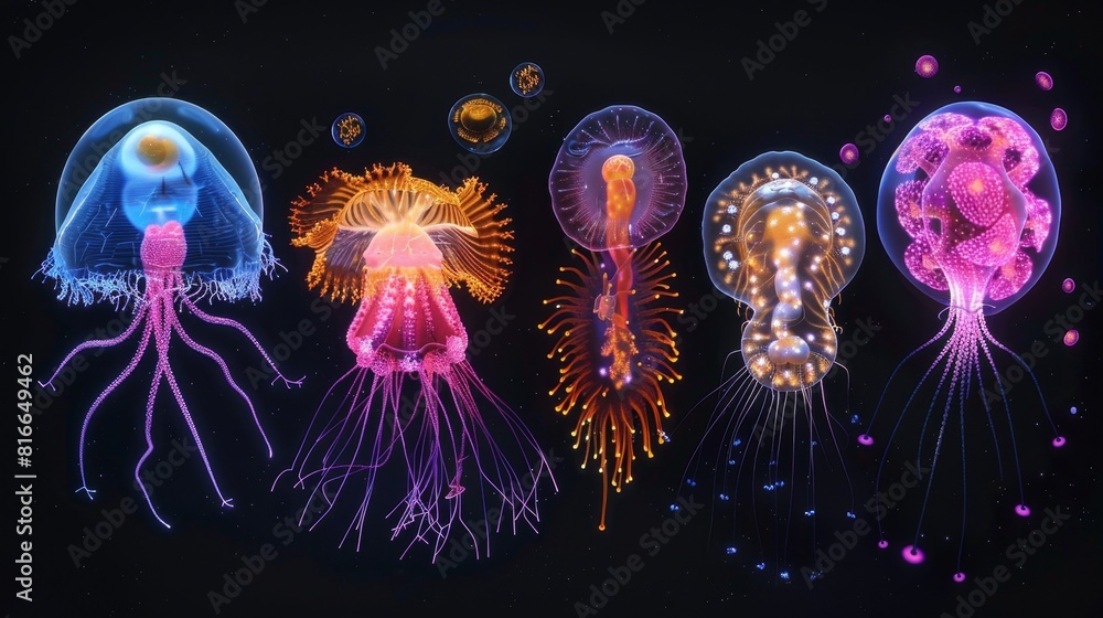 Protozoa Illustrate different types of protozoa capturing their diverse ...