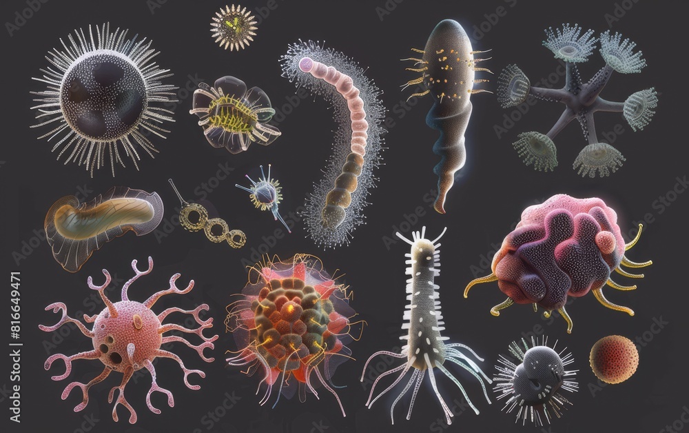 Protozoa Illustrate different types of protozoa capturing their diverse ...