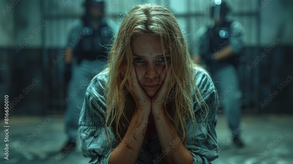 Confronted with severe justice, the woman faces her sentence in despair ...