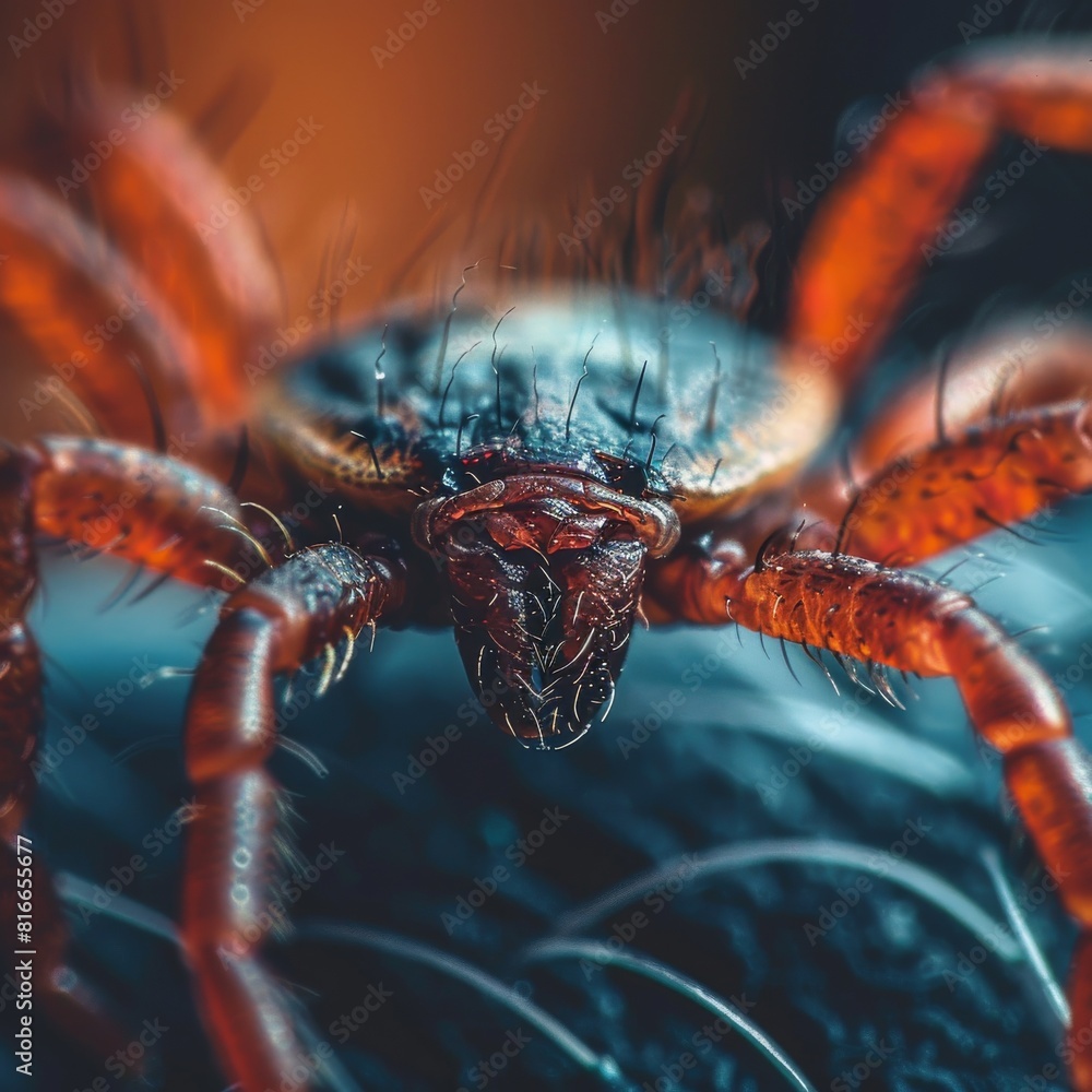 Insect monster bites, encephalitis tick macro dust mite, horrible ...