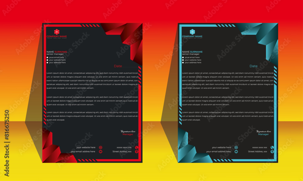 Letterhead design for company branding corporate personal official ...