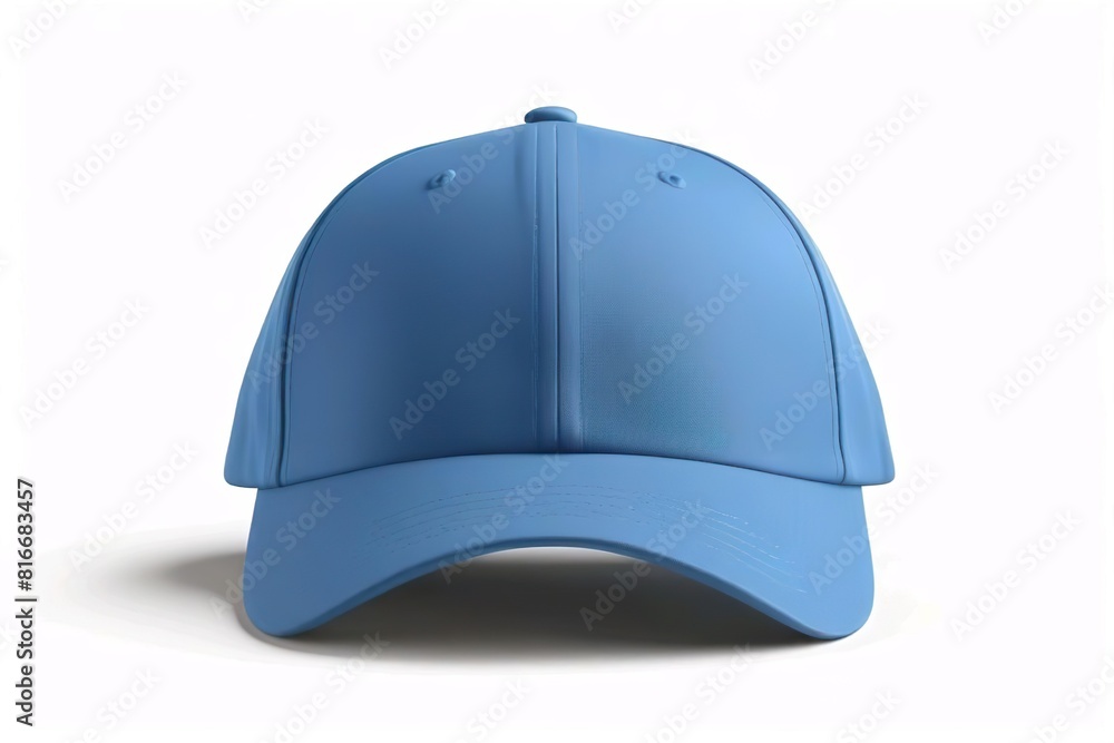 blue baseball cap. snapback hat. front view. isolated on white ...