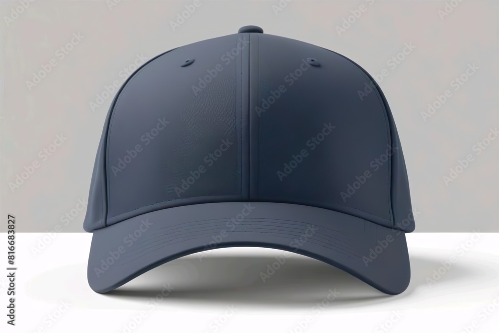 navy blue baseball cap. snapback hat. front view. isolated on white ...