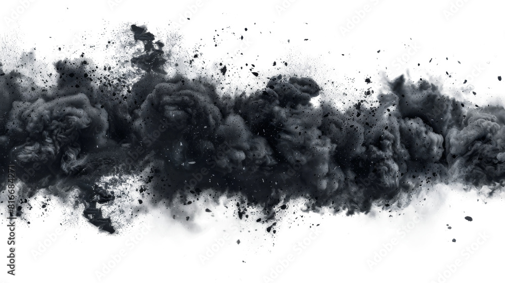 Explosion border with dark smoke on the transparent background, PNG ...