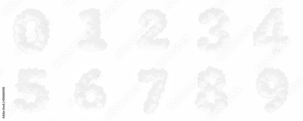0 1 2 3 4 5 6 7 8 9 - Transparent background PNG Set of transparent ...