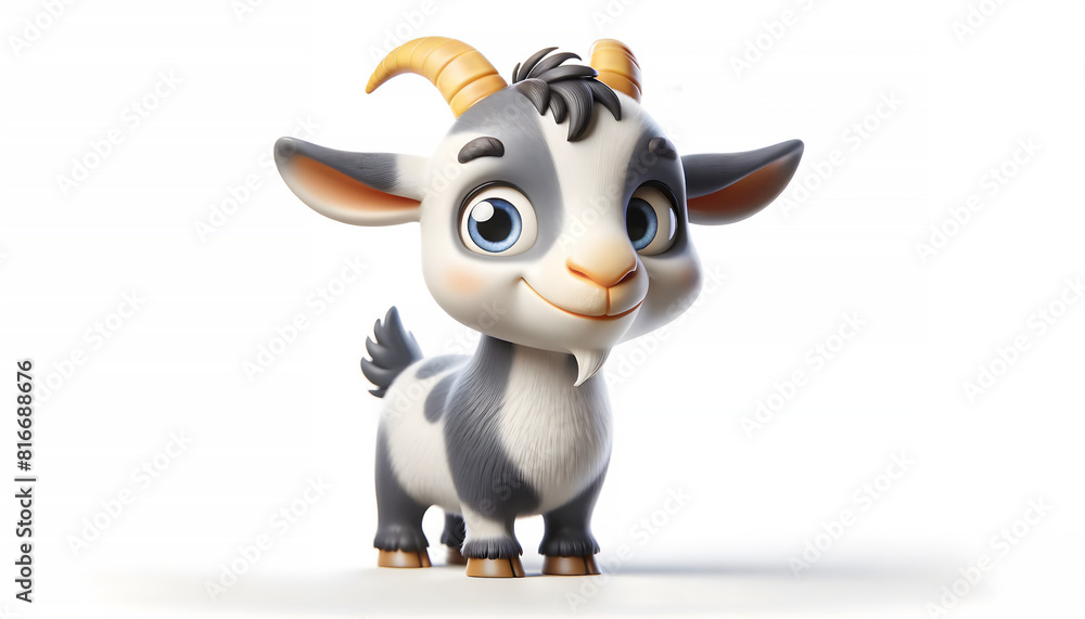 Custom 3D Caricature: Friendly Goat with Whimsical Design and Grey ...