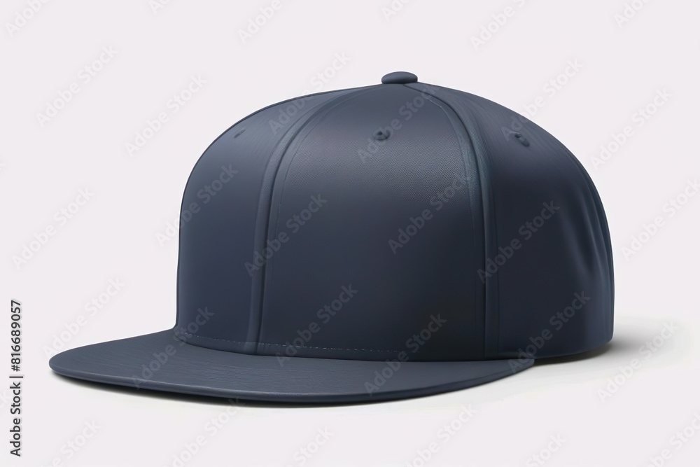 navy blue baseball cap. snapback hat. front view. isolated on white ...