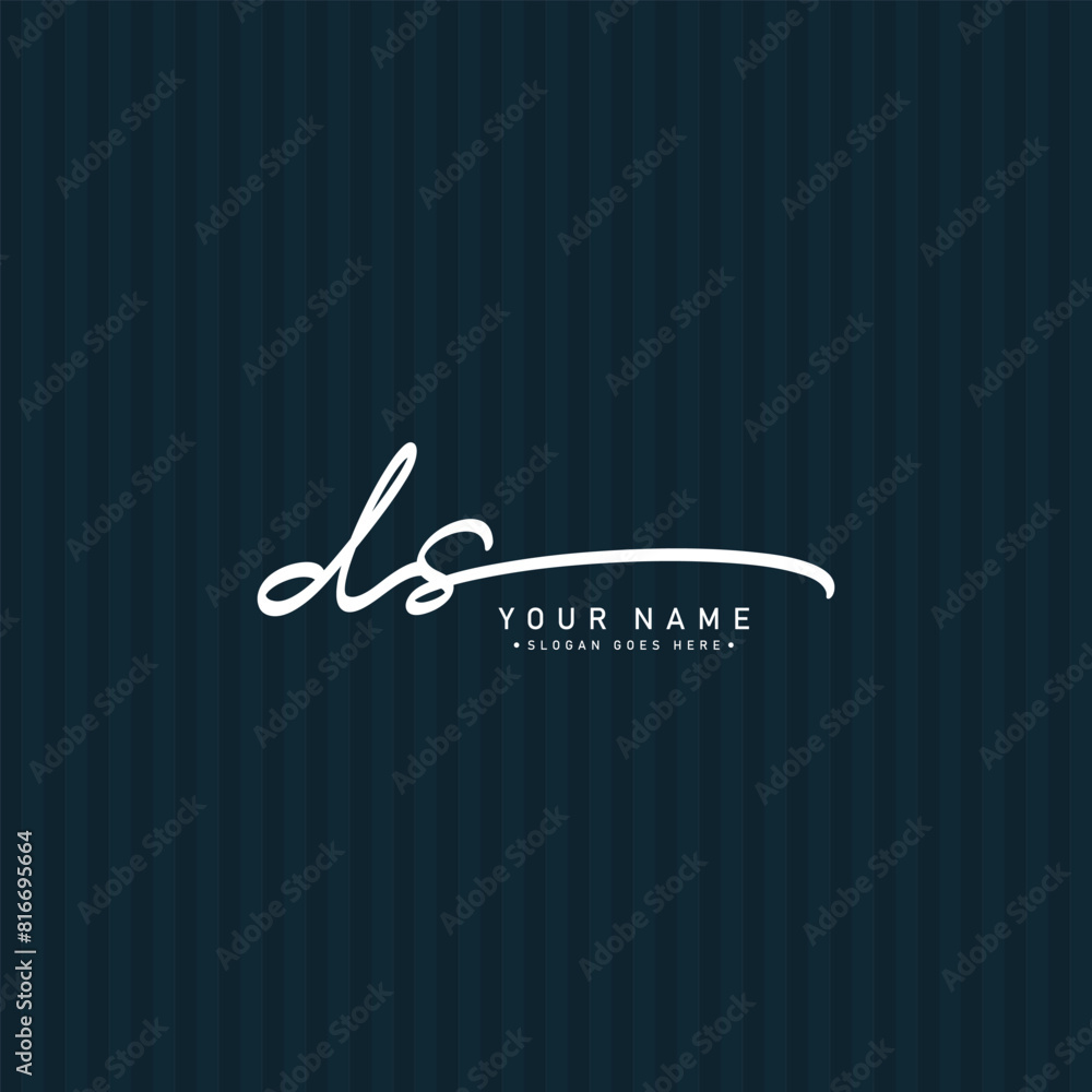 DS Simple Signature Logo - Handwritten Vector Template for D and S Logo ...