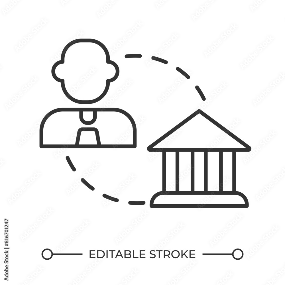 B2G model linear icon. Business to government. Business model ...