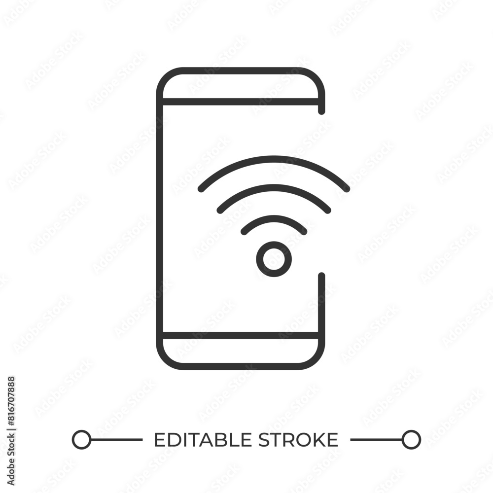 Mobile internet linear icon. Wireless connection to internet. Digital ...