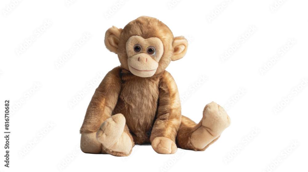 Monkey stuffed toy on the transparent background, PNG Format Stock ...