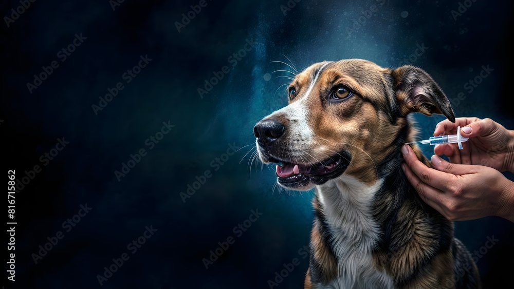 Dog Receiving Injection: World Rabies Day Awareness Concept with Copy ...