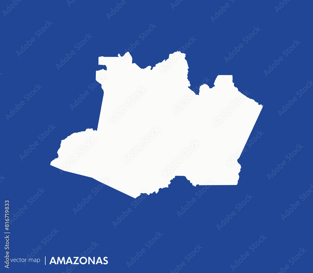 Amazonas state map. Federative unit of Brazil. Vector map for any needs ...