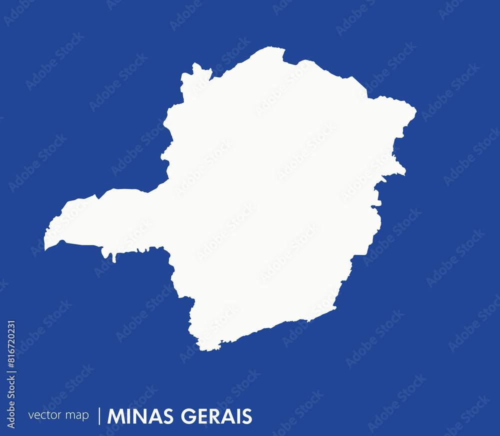 Minas Gerais state map. Federative unit of Brazil. Vector map for any ...